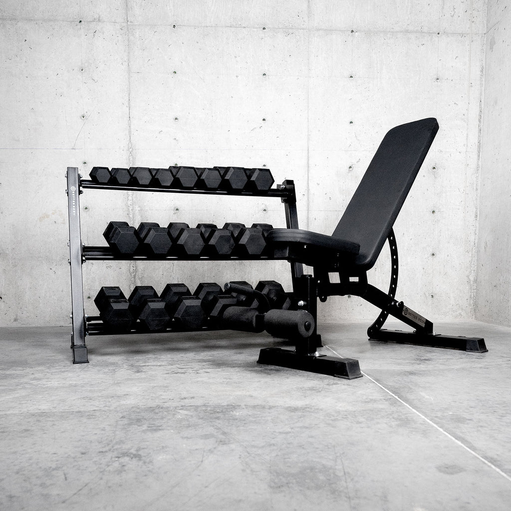 Better Body Rubber Hex Dumbbell Set & Bench Bundle