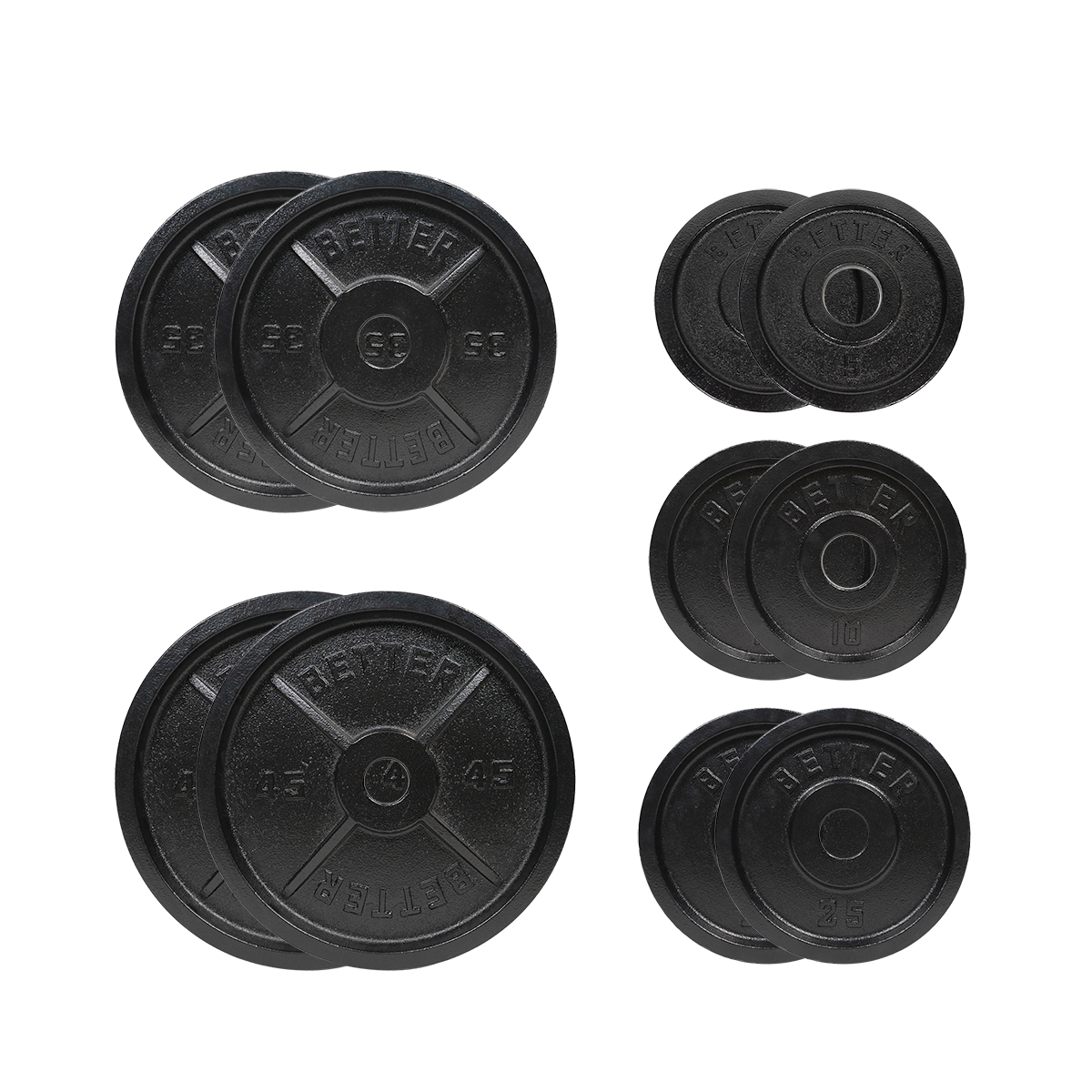 Machined Deep Dish Weight Plates | Full Set | Two Per Size